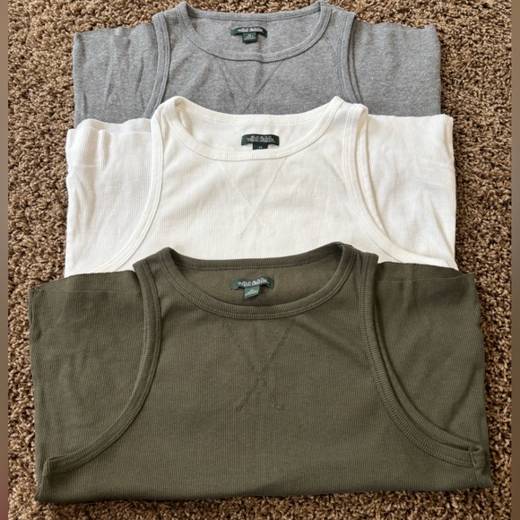 wild fable | Tops | Euc Wild Fable Ribbed Tanks Set Of 3 Xs White Gray ...